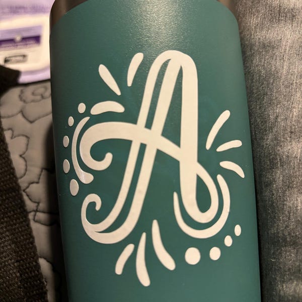 Initial Decal, Car Decal, Single Letter, Monogram Decal, Personalized ...