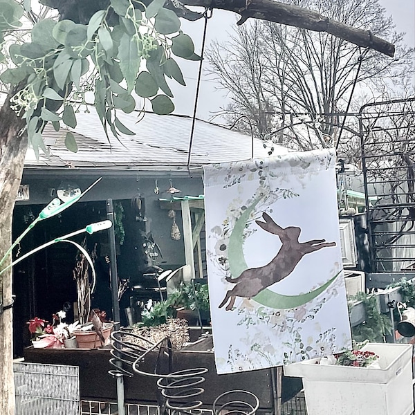 Fantasy Rabbit Art Print, Moon Hare Mythic Fairy Tale Easter Ostara ...