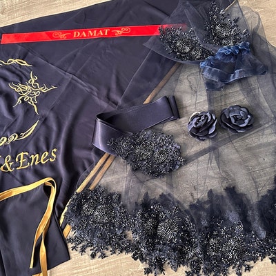 3D Floral Veil, Wedding Veil, Henna Night Veil, Bridal Veil, Veil Sash ...