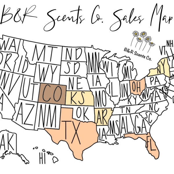 Sales Map Tracker- US Sales Map- Printable Sales Map- Sales Map Digital ...