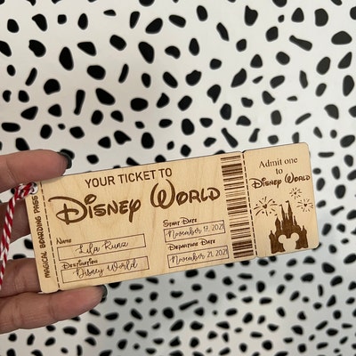 Personalized Disney Ticket Laser Cut Christmas Ornament - Etsy