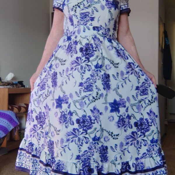 Women's Vintage Floral Print Summer Dress | Loose Casual Button ...