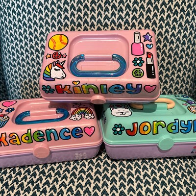 Camp Themed Caboodle, Hand-painted Personalized Caboodle, Personalized ...