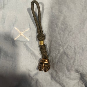 Grim Reaper Skull Beads Brass Bead Lanyard Bead Paracord Beads Keychain ...