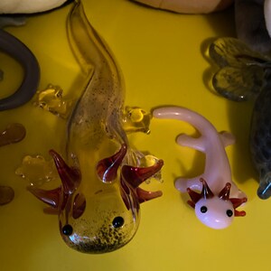 Baby Axolotl Glass Sculpture Purple Mud Puppy Desk Friend | Etsy