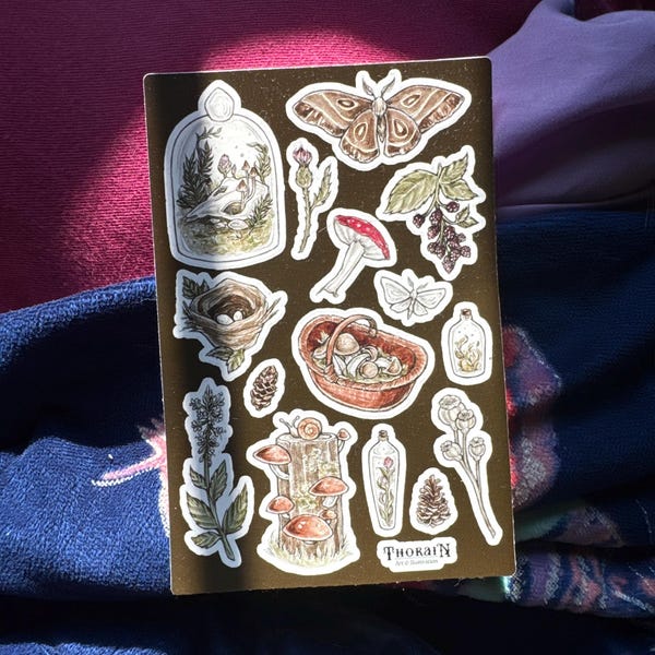 BUNDLE: Dark Cottagecore Sticker Sheets | Green Witch Journal Stickers ...