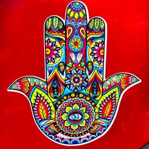 Hamsa Hand Sticker Decal Multicolor Car Decal Laptop Decal Religious ...