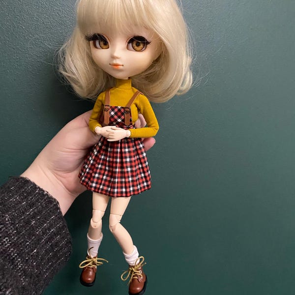Set: Turtleneck and Overall Dress for Pullip, Obitsu 26 27, Blythe ...
