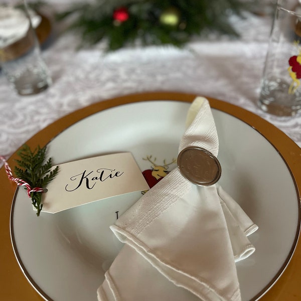 Printed Name Tags, Christmas Name Cards for Place Settings and Table ...