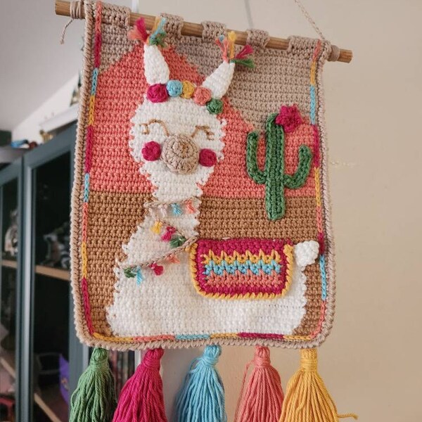 Llama Wall Hanging - PDF Pattern - Crochet Pattern - Deco Room - Wall ...