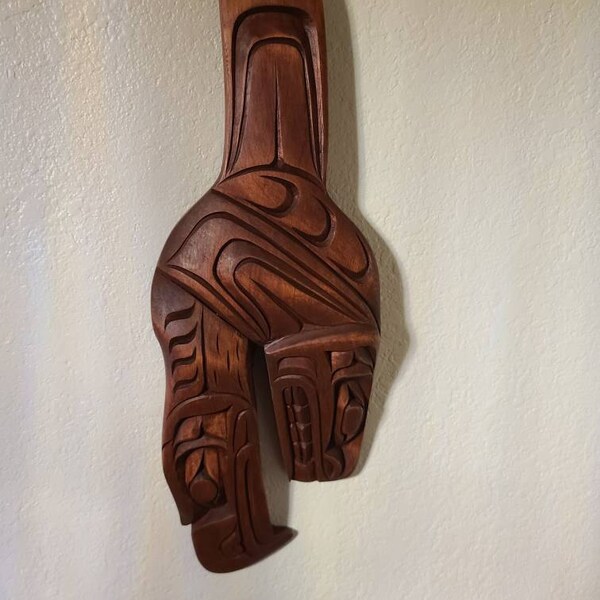 Indigenous Native American Northwest Coast Hand Carved BEAR Bentwood ...