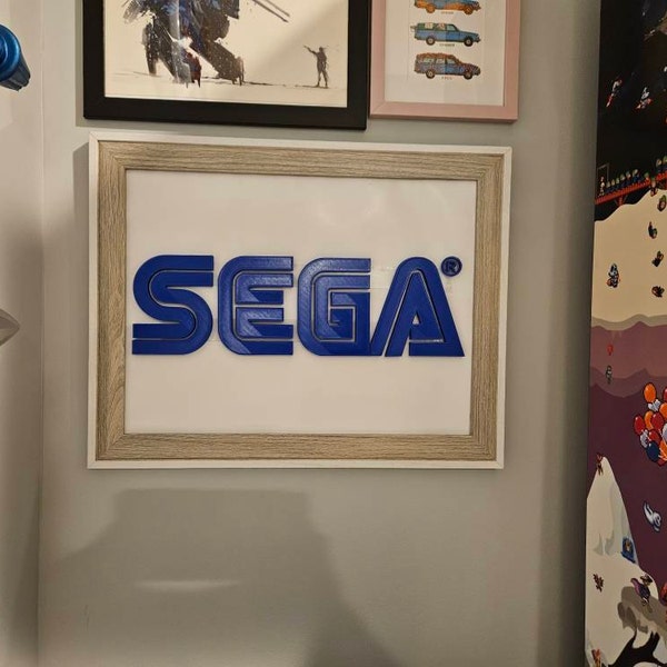 HUGE 15 Inch SEGA Video Game Logo Sign (man Cave, Game Room, Wall Art ...