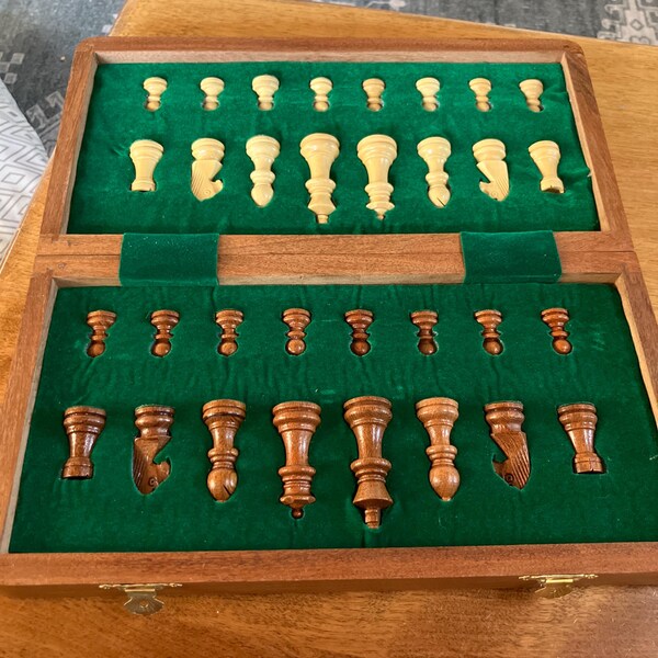 Handmade Wooden Storage Box for Standard Size Chess Pieces - Chessmen ...