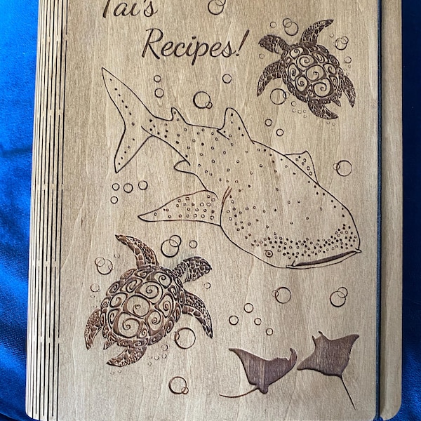 Handwritten Recipe Cookbook, Personalized Wooden Recipe Book, Binder ...