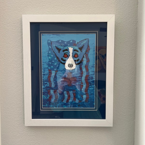 George Rodrigue Blue Dog Absolut Vodka Print Ad - Matted & Framed - Etsy