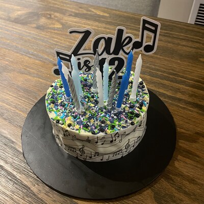 Treble Clef Cake Topper in Black Glitter Party Birthday - Etsy