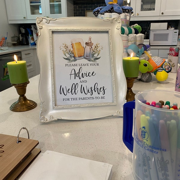 Advice to Parents Cards and Sign, A Baby is Brewing, Advice and Well ...