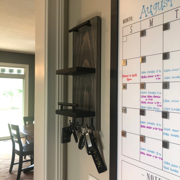 Tall Entryway Wall Organizer Hook Rack Wood Shelf Decor - Etsy