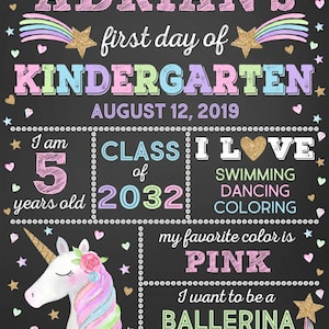 Unicorn First Day of School Sign, Back to School Sign, First Day of ...