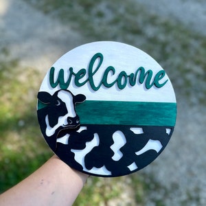 Welcome to Our Herd Cow Digital Download Round Door Hanger - Etsy