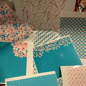 Mint and Peach Coral Digital Paper Mother's Day Wedding - Etsy