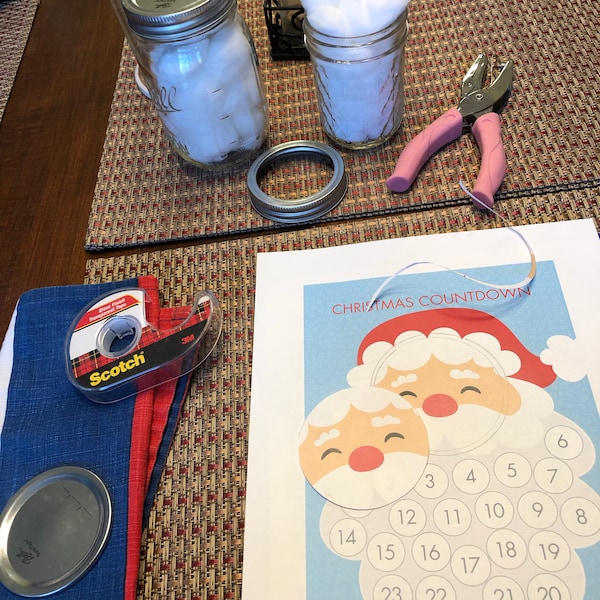 Printable Advent Calendar | Santa Beard | Countdown Calendar | Xmas ...