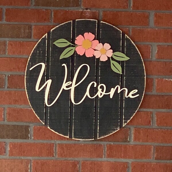 Spring Door Hanger, Welcome Sign for Front Door, Summer Door Decor ...