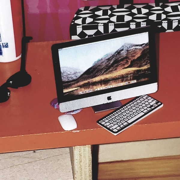 Dollhouse Miniature Computer Mini Desktop Mini Laptop Dollhouse ...