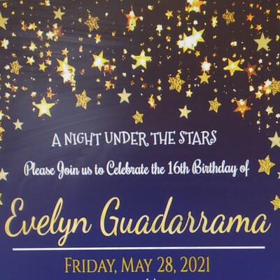 EDITABLE Prom Set, Dance Flyer Invitation Ticket Starry Night, Gold Glitter Under the Stars High ...