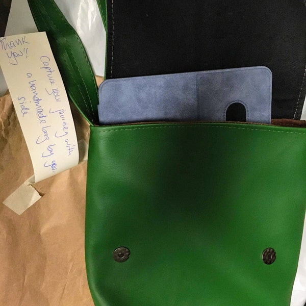 Vegan Leather Kale Green Flap Messenger Satchel Cross Body Crossbody ...
