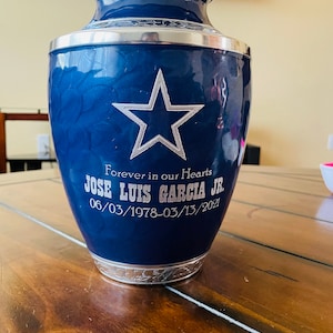 Texas Star Customized Adult Blue Funeral Cremation Urn With - Etsy