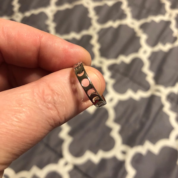 Cut Out Moon Phases Ring, 5mm Sterling Silver Moon Thumb Ring, Unique ...