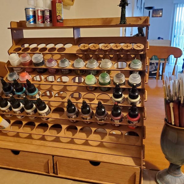 Warhammer Citadel Paint Organizer for 87 Paint Bottles and 14 Brushes ...