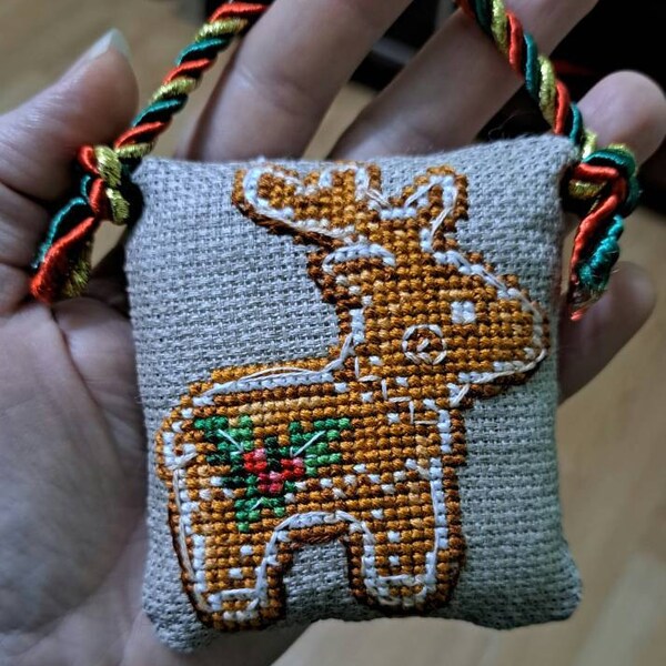 Cross Stitch Pattern "gingerbread Deer" DMC Cross Stitch Chart ...