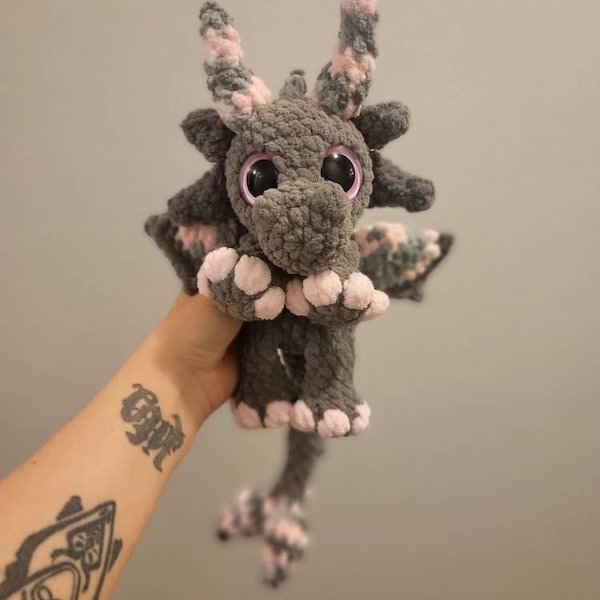 Neptune the Dragon Snuggler | PDF Crochet Amigurumi Pattern | Low Sew ...
