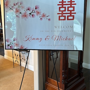 Chinese Wedding Welcome Sign Template, Tea Ceremony Sign, Asian Wedding ...