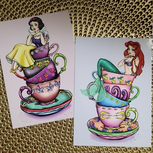 Teacup Snow White Postcard | Etsy