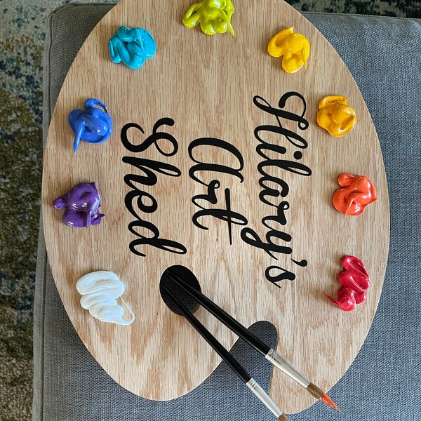 Personalized Art Palette Studio Sign or Wall Hanging With Quote or ...