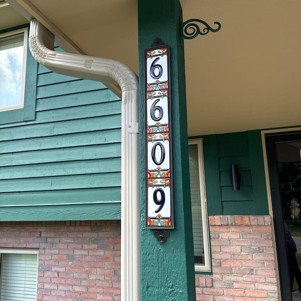 Vertical Tile House Numbers Address Set- Framed & Ready to Hang - Etsy