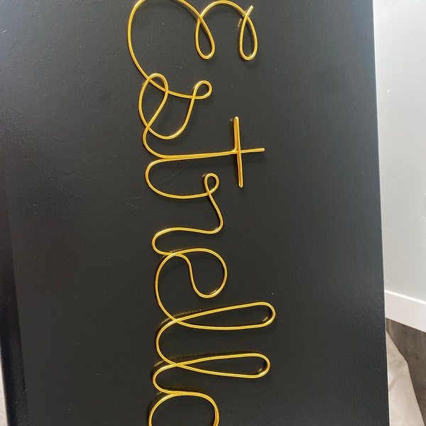 Gold Wire Name, Custom Wire Sign, Shelf Name Decor, Wired Words, Gold ...