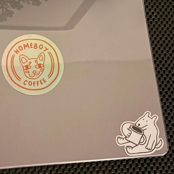 Coffee Dog Vinyl Sticker - Etsy