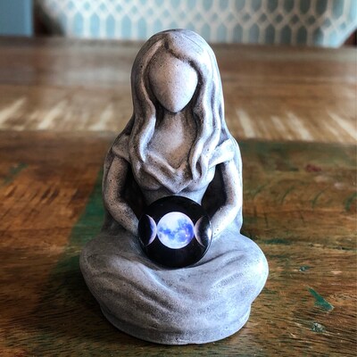 Triple Moon Goddess Figurine Moon Goddess Statue Hecate Statue Maiden ...