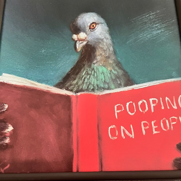 Pooping on People by Lucia Heffernan 16x16 Pigeon Bird Reading Book ...