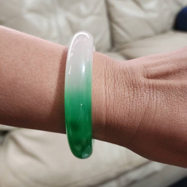 Purple Jade Bangle Bracelet, Round Shaped Burma Purple Lavender Jade ...