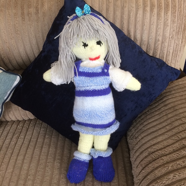 Basic Doll Knitting Pattern 33cm (13 Inch) Doll Body Base Worked Flat ...