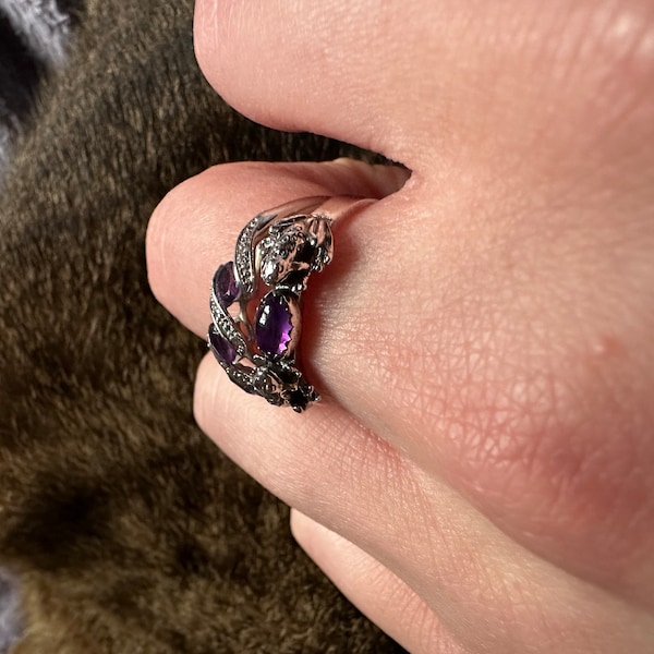 Diamond Back Snake Ring, Sterling Silver Rattlesnake Ring, US Sizes 5 ...