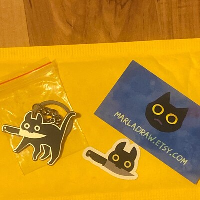 Knifecat Metal Keychain - Etsy