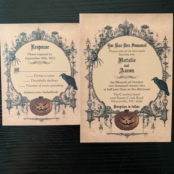 Halloween Gothic Wedding Invitation, Till Death Do Us Part Spooky ...