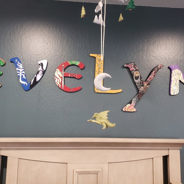 Middle Earth Painted Letters - Hobbit Nursery Letters - Wizard Nursery ...
