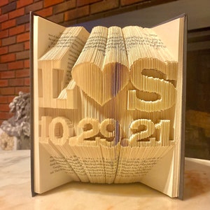 Custom Book Fold PATTERN Initials & Date | Etsy